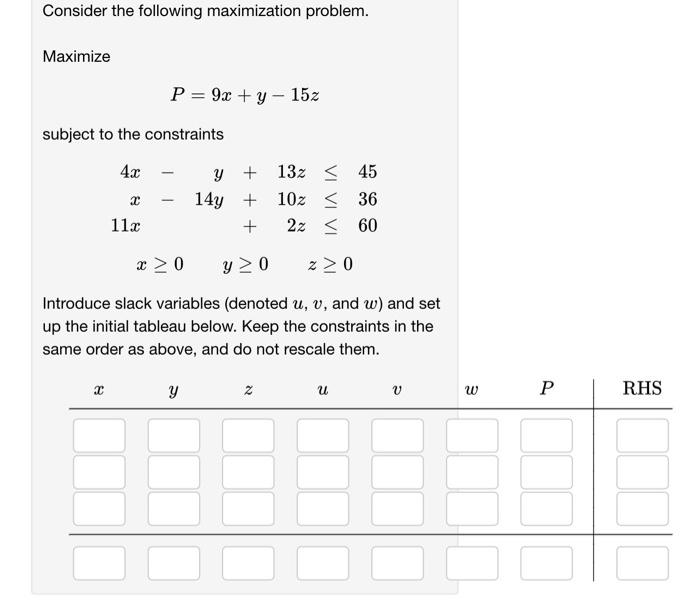 Solved Consider the following maximization problem. Maximize | Chegg.com