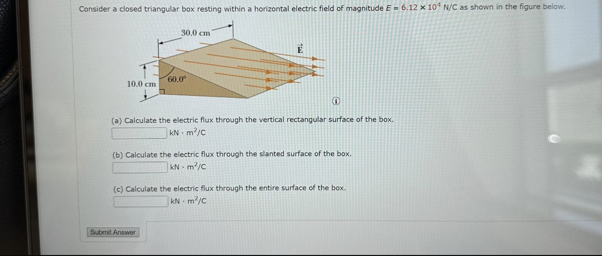 Solved Consider a closed triangular box resting within a | Chegg.com