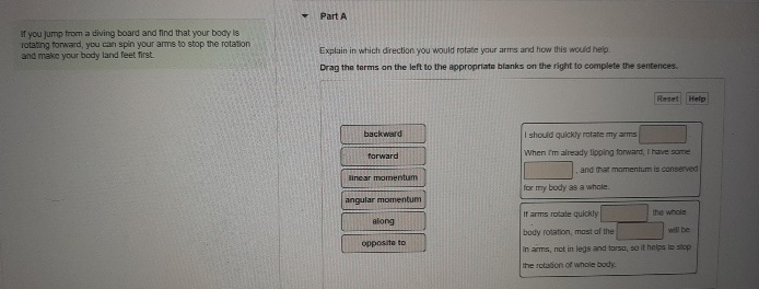 Solved Part AIf you fump from a diving board and find that | Chegg.com
