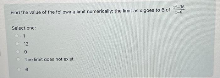 Solved Find the value of the following limit numerically: | Chegg.com