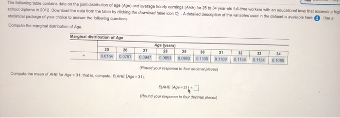 The following table contains data on the joint | Chegg.com