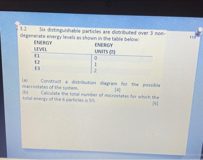 Solved 3.2 Six distinguishable particles are distributed | Chegg.com