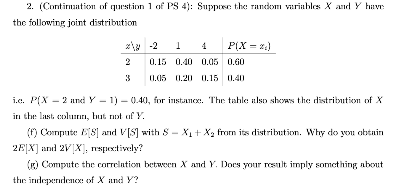 Solved (Continuation of question 1 ﻿of PS 4): Suppose the | Chegg.com