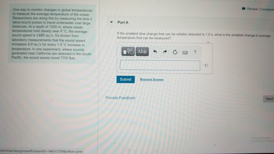 Solved - Review Constants Part A One way to monitor changes | Chegg.com