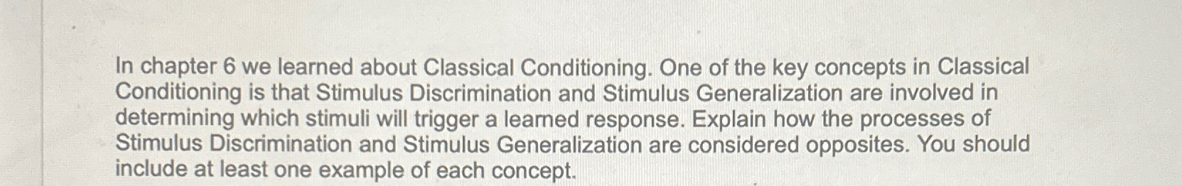 Solved In chapter 6 ﻿we learned about Classical | Chegg.com