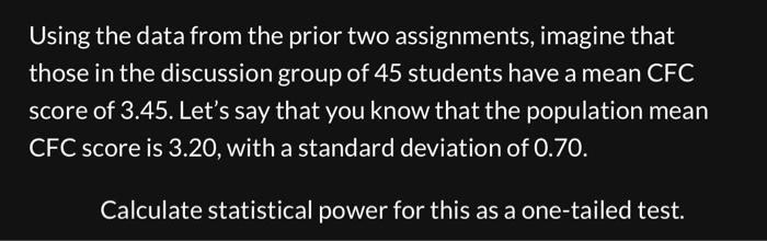 Solved Using the data from the prior two assignments, | Chegg.com
