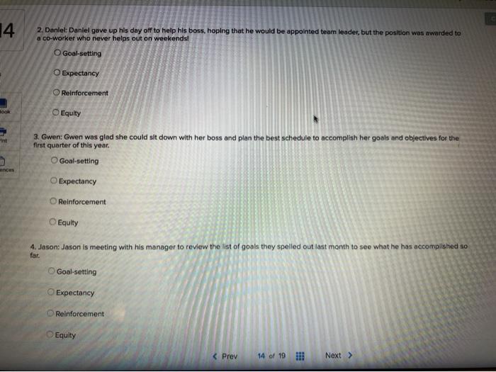 4 Goal-Setting, Expectancy, Reinforcement, and Equity | Chegg.com