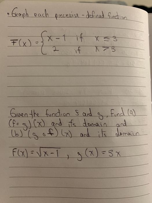 Solved F(x) = {X- IF XS IF X 23 IF X 7 3 F F(x) = x1, | Chegg.com