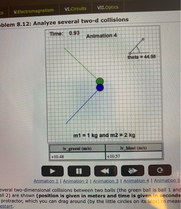 Solved Several two-dimensional collisions between two balls | Chegg.com