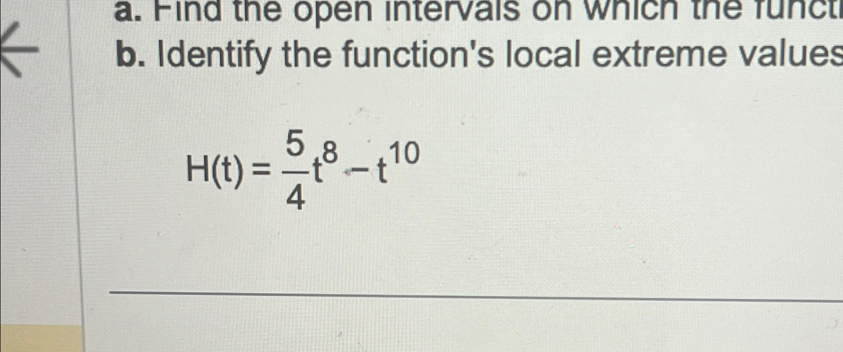 Solved b. ﻿Identify the function's local extreme | Chegg.com