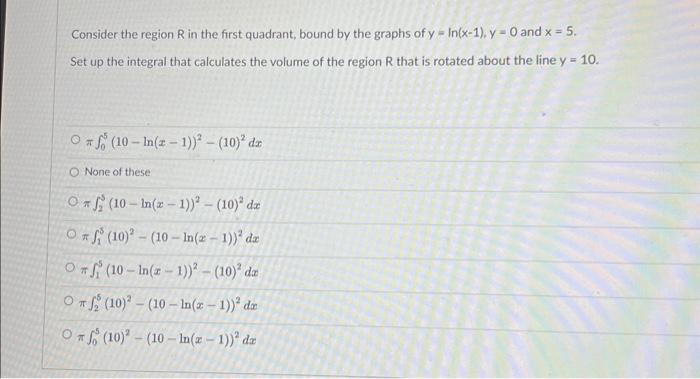 Solved Consider the region R in the first quadrant, bound by | Chegg.com