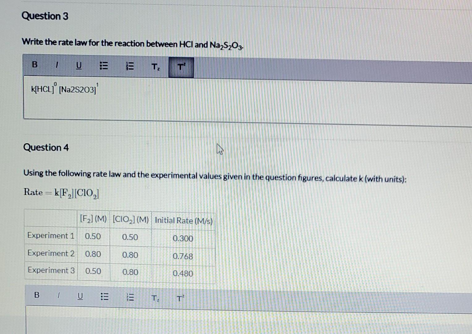 Solved Write the rate law for the reaction between HCl and | Chegg.com