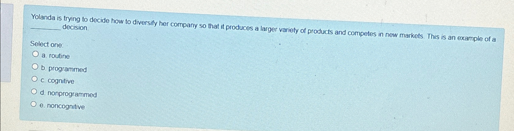 Solved Yolanda is trying to decide how to diversify her | Chegg.com