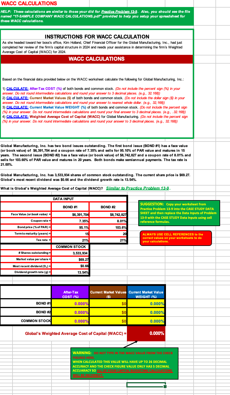 named "17-SAMPLE COMPANY WACC CALCULATIONS.pdf" | Chegg.com