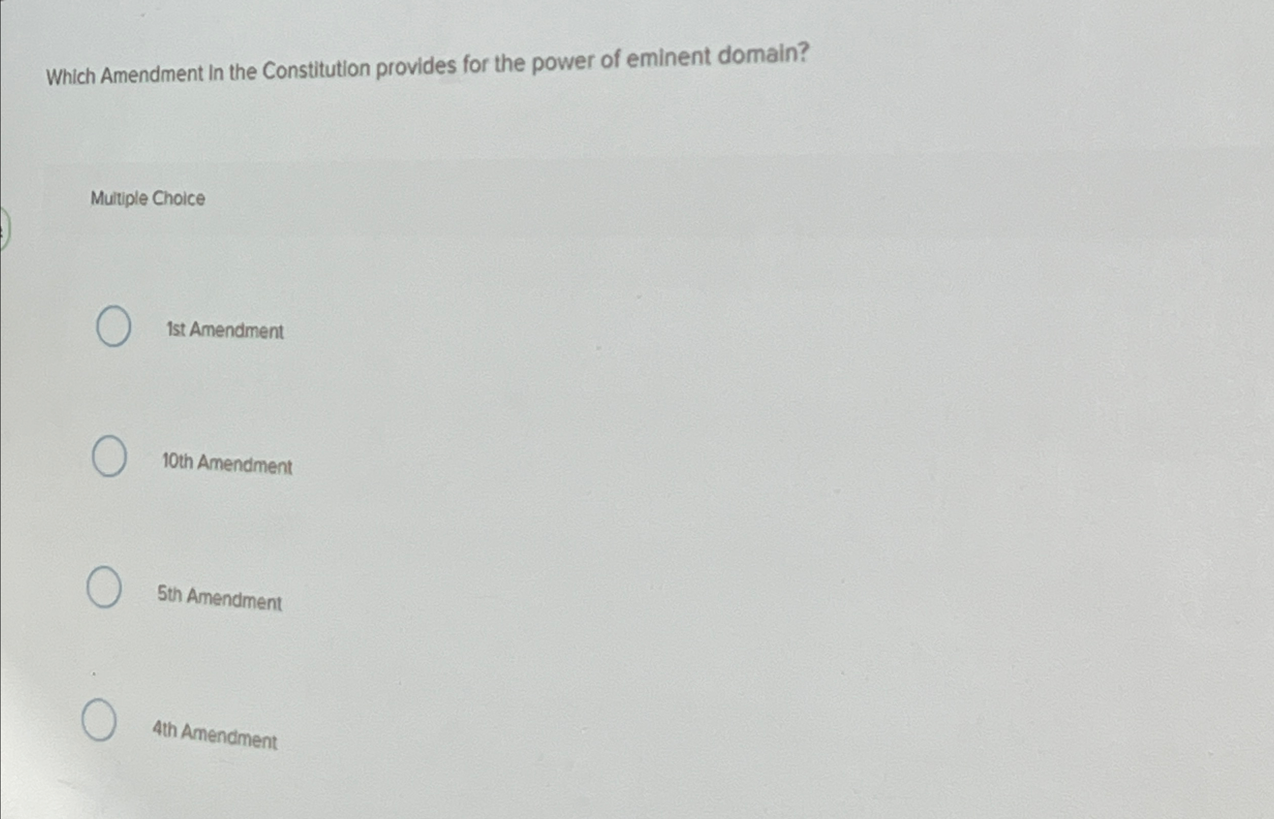 Solved Which Amendment In the Constitution provides for the | Chegg.com