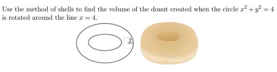 Solved = Use the method of shells to find the volume of the | Chegg.com