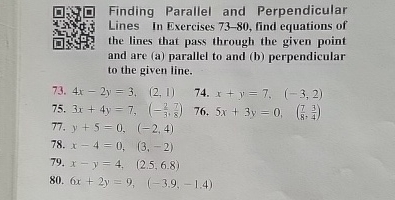 Solved Finding Parallel and Perpendicular Lines In Exercises | Chegg.com