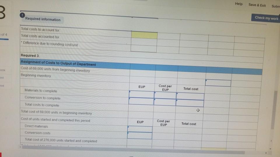 Solved Help Save & Exit SU Check my wo Required information | Chegg.com