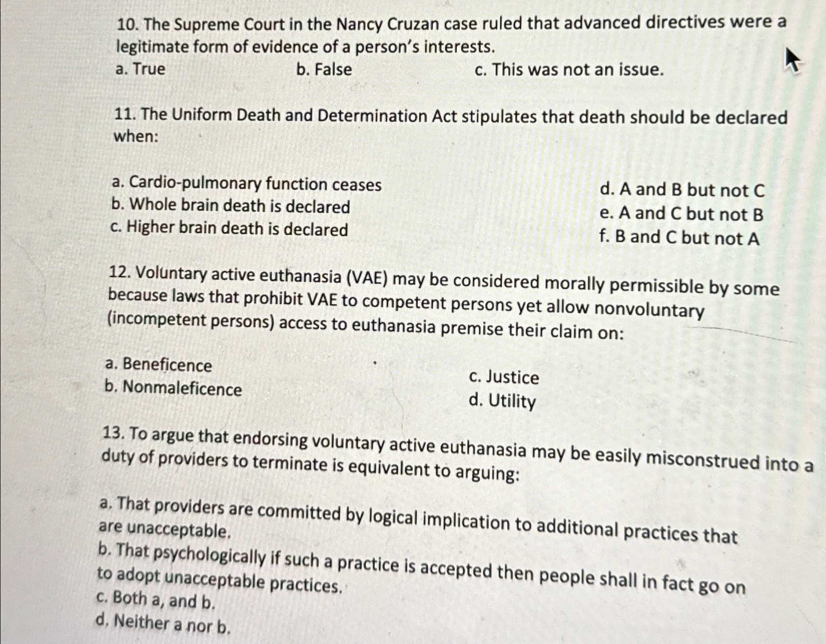 Solved The Supreme Court in the Nancy Cruzan case ruled that | Chegg.com