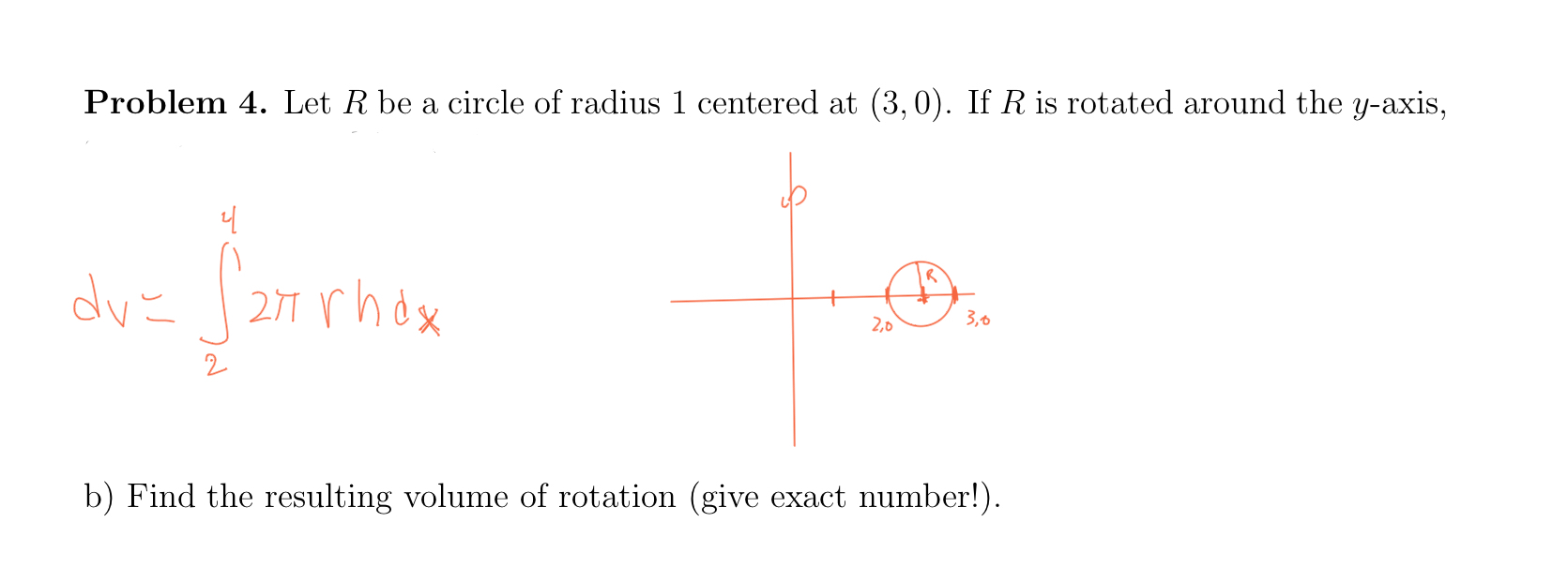 Solved Problem 4. ﻿Let R ﻿be a circle of radius 1 ﻿centered | Chegg.com