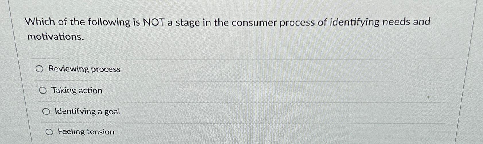 Solved Which of the following is NOT a stage in the consumer | Chegg.com