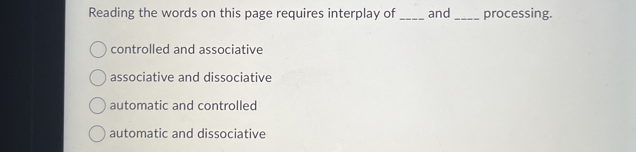 Solved Reading the words on this page requires interplay of | Chegg.com