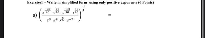 Solved Exercise1 - Write in simplified form using only | Chegg.com