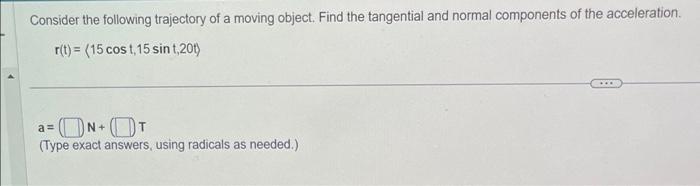 Solved Consider The Following Trajectory Of A Moving Object