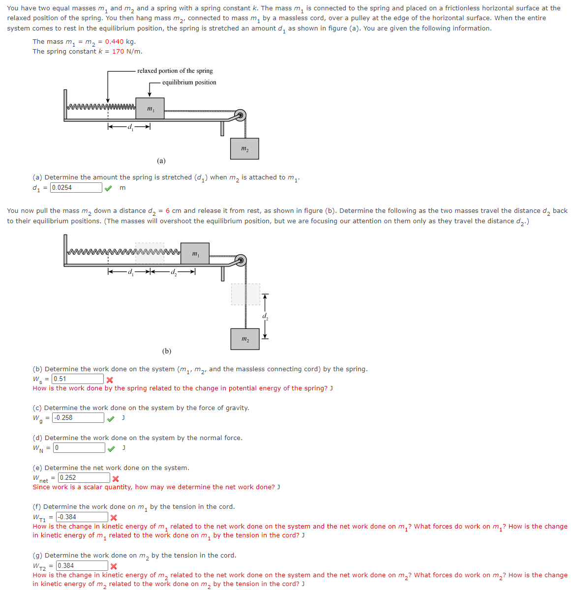 Solved system comes to rest in the equilibrium position, the | Chegg.com