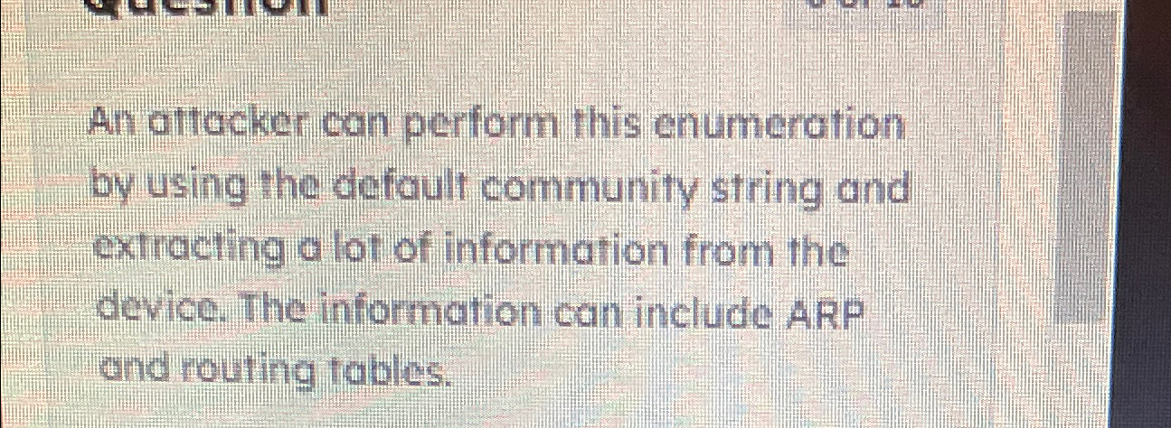 Solved An attacker can perform this enumeration by using the | Chegg.com