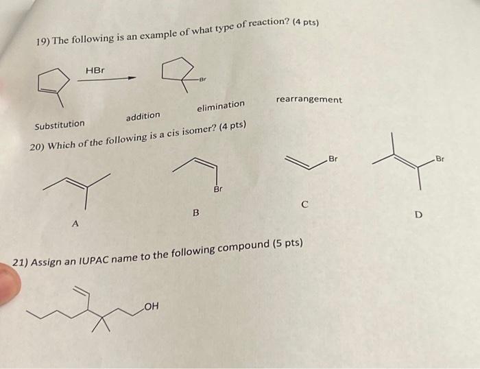 Solved 1) Circle the correct name for the followine | Chegg.com