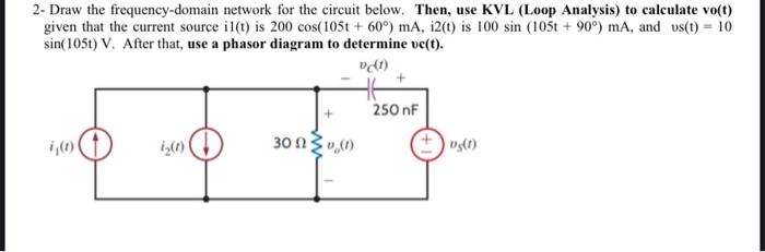 Solved 2- Draw the frequency-domain network for the circuit | Chegg.com