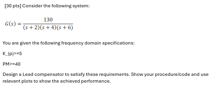 Solved [30 ﻿pts] ﻿Consider the following | Chegg.com