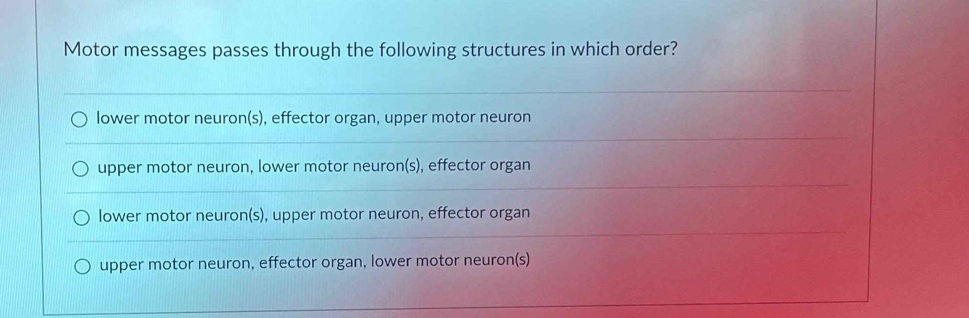 Solved Motor messages passes through the following | Chegg.com