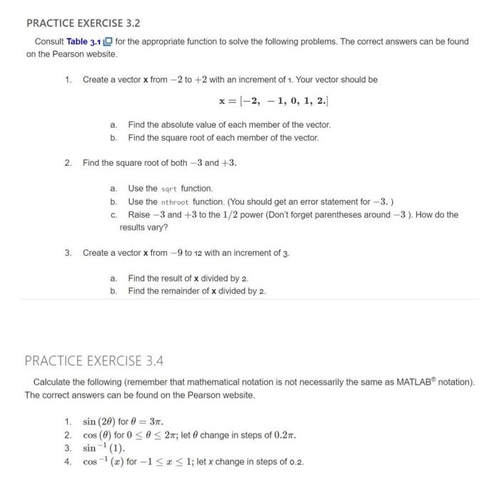 Solved Consult Table 3.1[ for the appropriate function to | Chegg.com