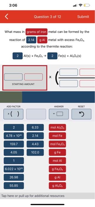 Solved What mass in metal can be formed by the reaction of | Chegg.com
