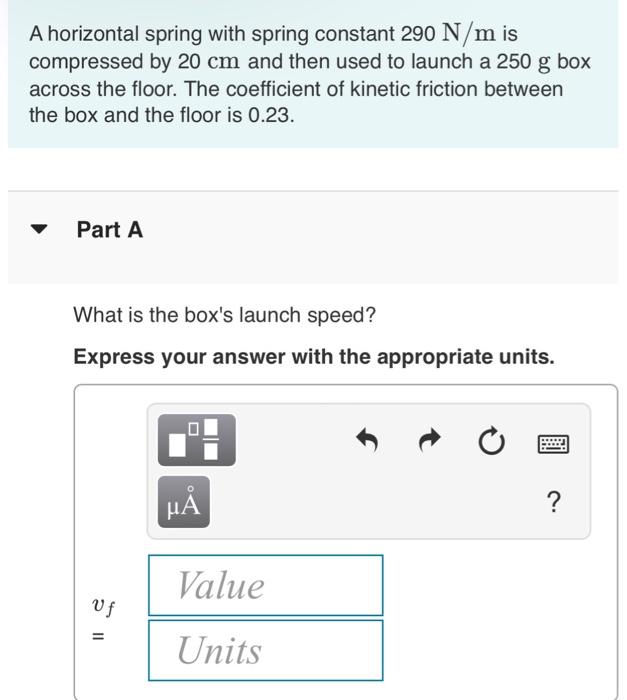 Solved A horizontal spring with spring constant 290 N/m is | Chegg.com