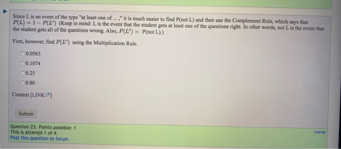 Solved A quiz consists of 10 multiple-choice questions, each | Chegg.com