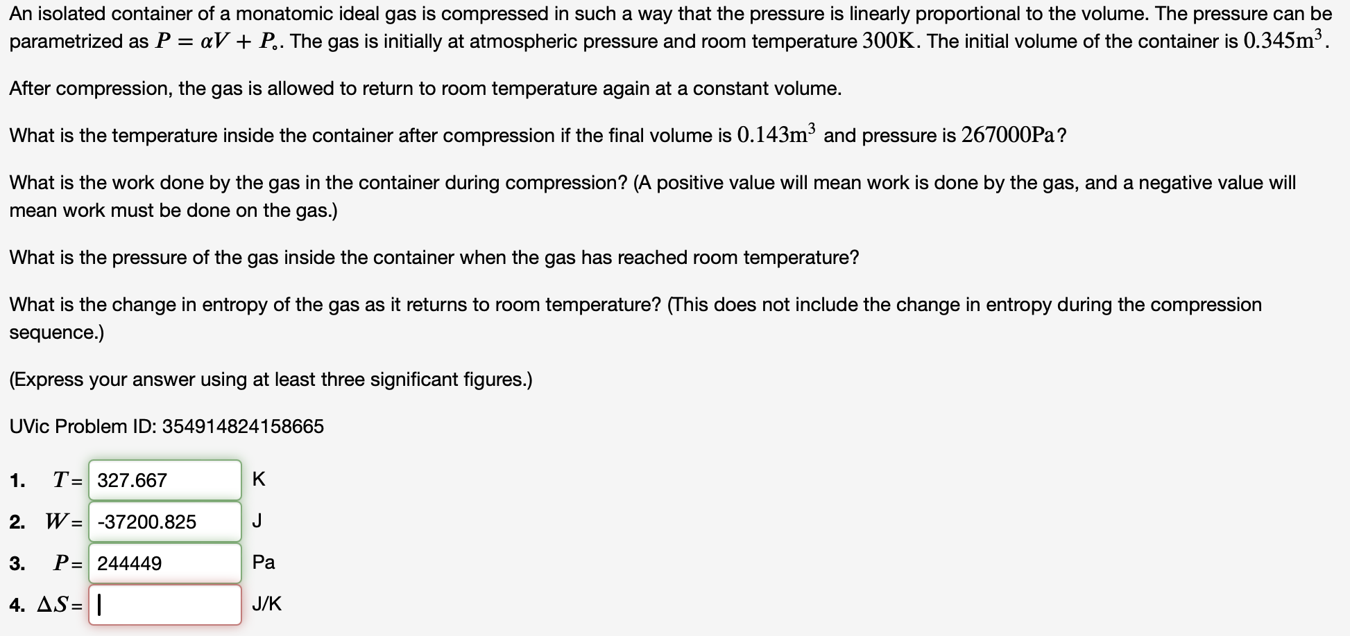 Solved An isolated container of a monatomic ideal gas is | Chegg.com