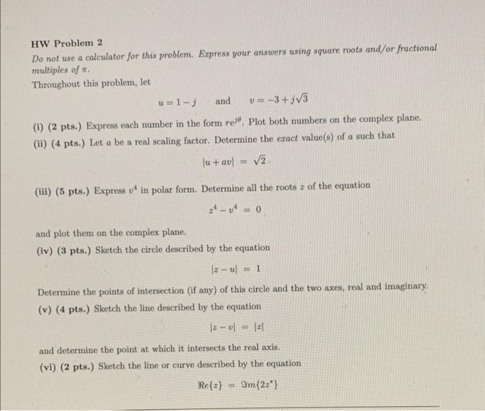 Solved HW Problem 2 Do not use a calculator for this | Chegg.com