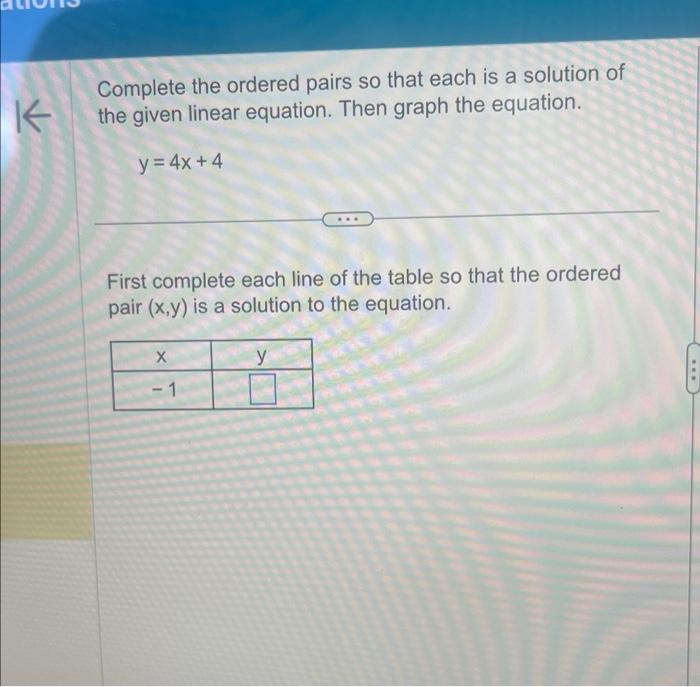 Solved Complete the ordered pairs so that each is a solution | Chegg.com
