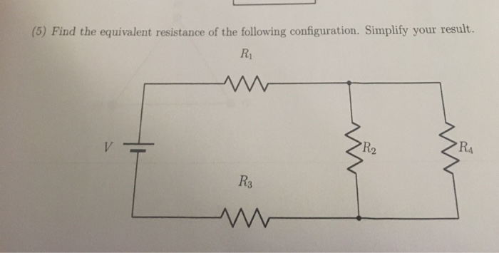 Solved (5) Find the equivalent resistance of the following | Chegg.com