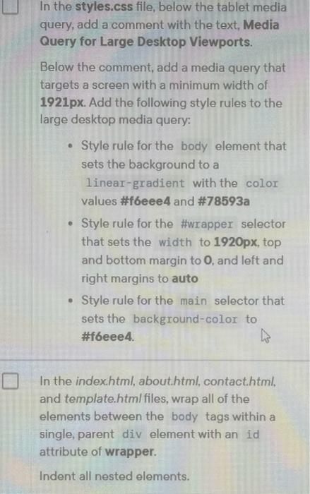 Solved Add the following comments to the tablet media query: | Chegg.com