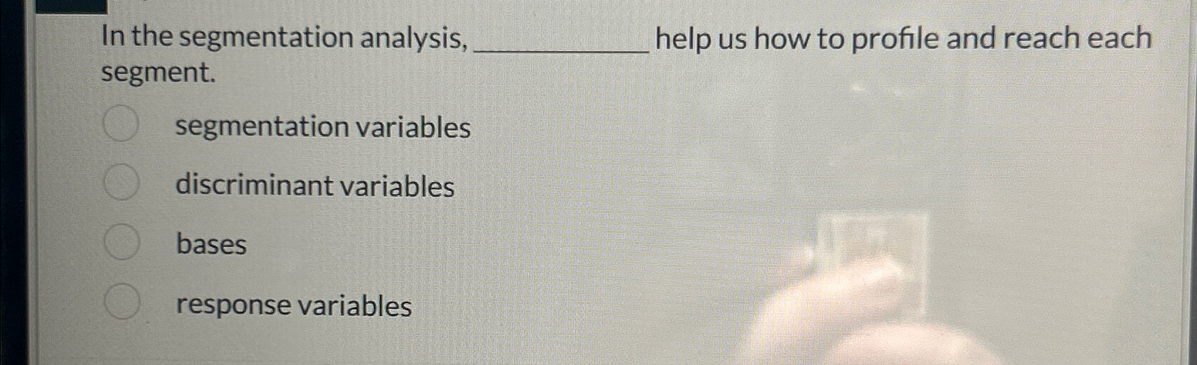 Solved In the segmentation analysis, help us how to profile | Chegg.com