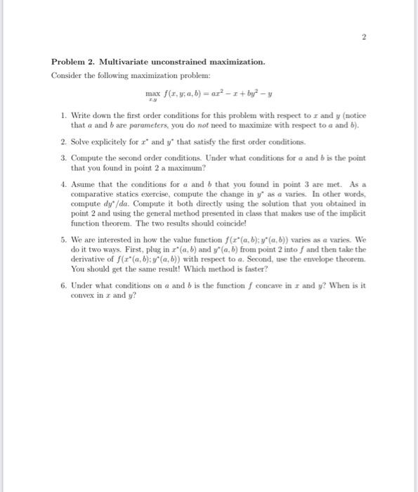 Solved Problem 1. Univariate unconstrained maximization. | Chegg.com