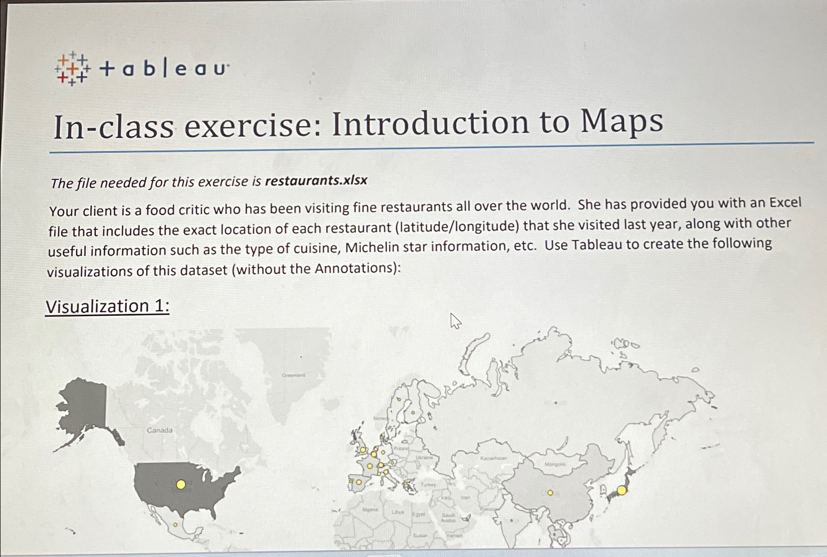 In-class exercise: Introduction to MapsThe file | Chegg.com