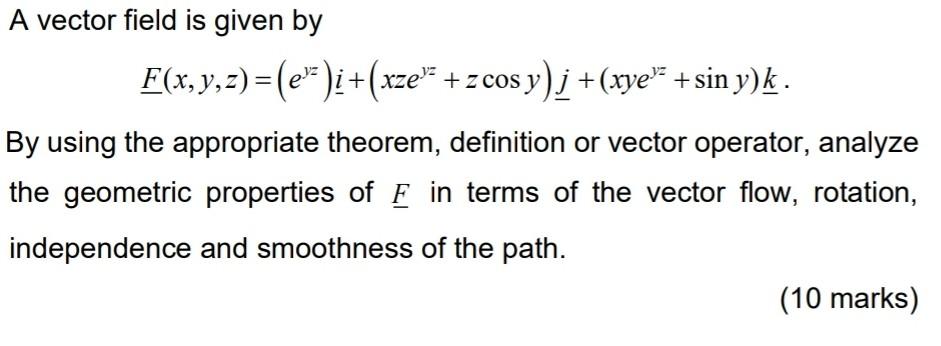 Solved A vector field is given by | Chegg.com