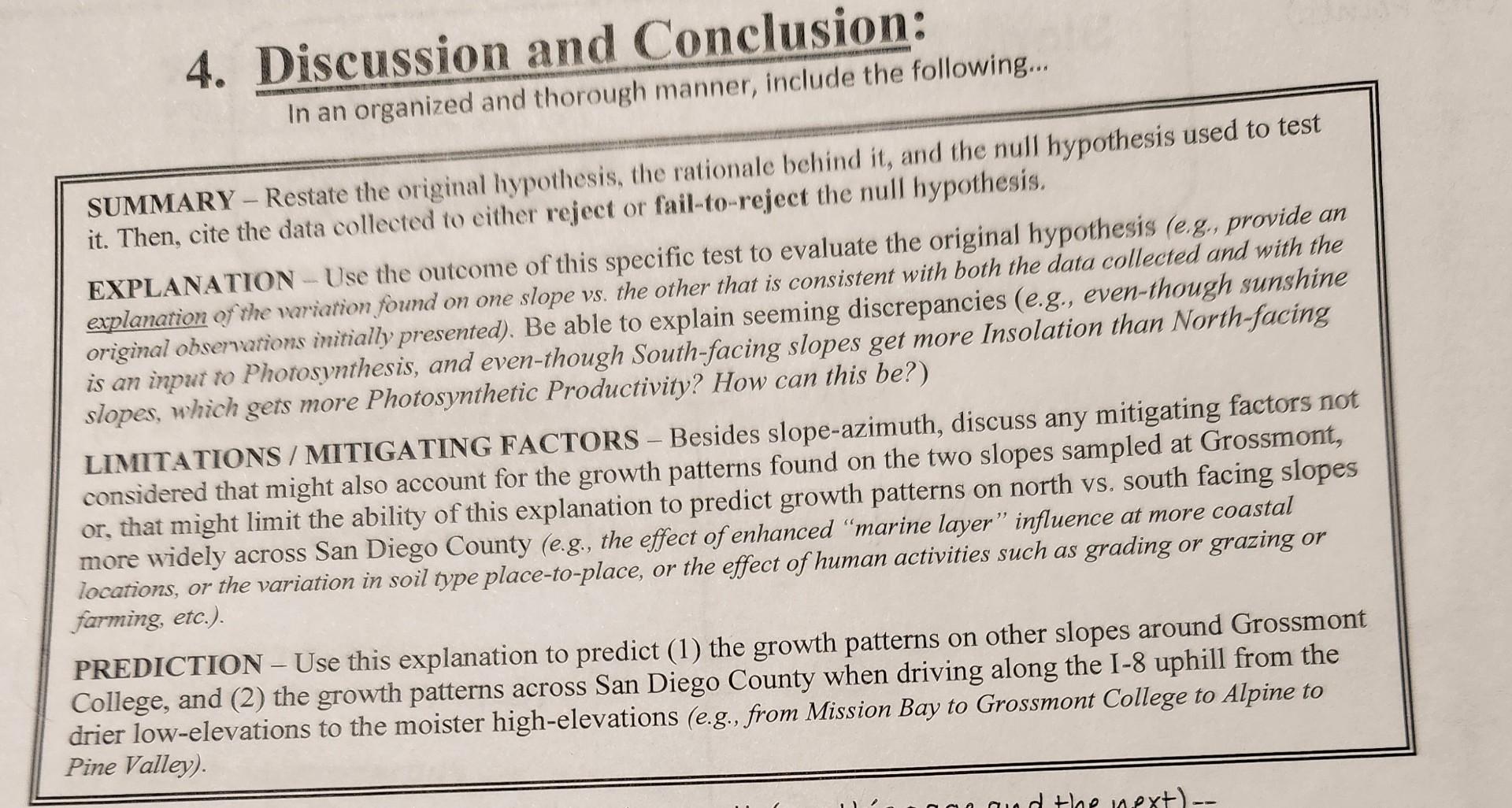 SUMMARY - Restate the original hypothesis, the | Chegg.com