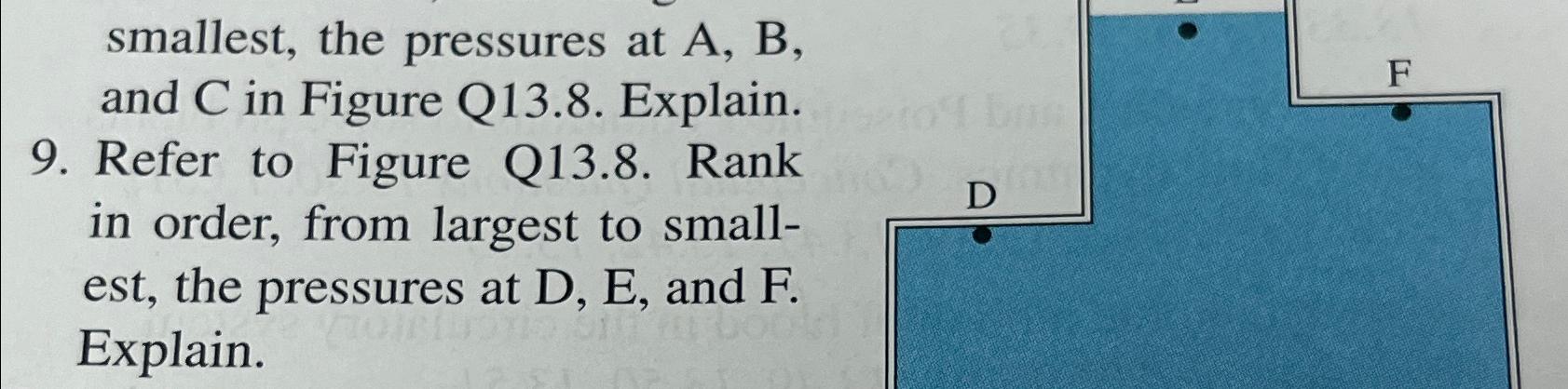 Solved smallest, the pressures at A,B, ﻿and C ﻿in Figure | Chegg.com