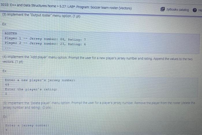 Solved This program will store roster and rating information | Chegg.com